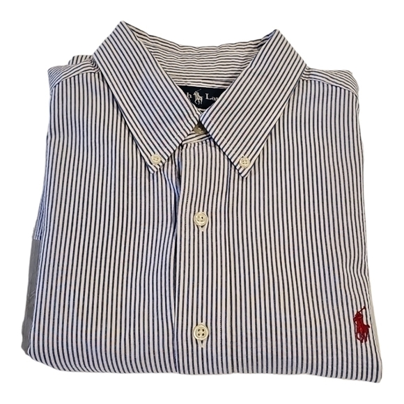 Ralph Lauren | Shirts | Vintage Mens Ralph Lauren Cotton Summer Seersucker Classic Fit Pony Logo ...